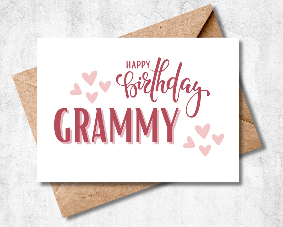 Printable Birthday Card, Happy Birthday Grammy Card, Grammy Birthday ...