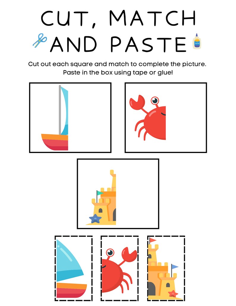 Printable Scissor and Tracing Skills Worksheets, Cut and Paste ...