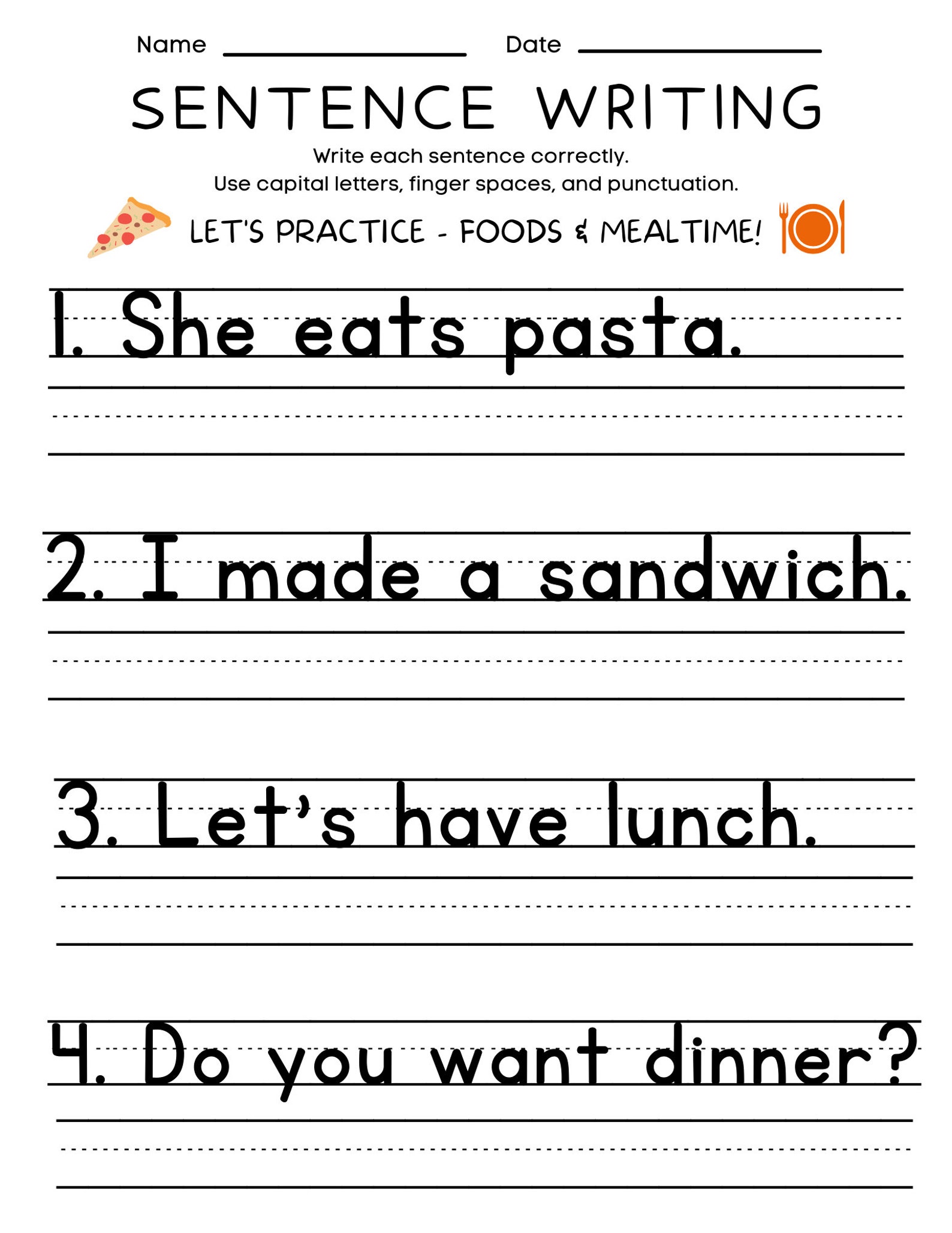 25 THEMED Printable Sentence Writing Worksheets, Write the Sentence ...