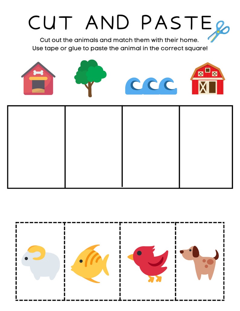 Printable Scissor and Tracing Skills Worksheets, Cut and Paste ...