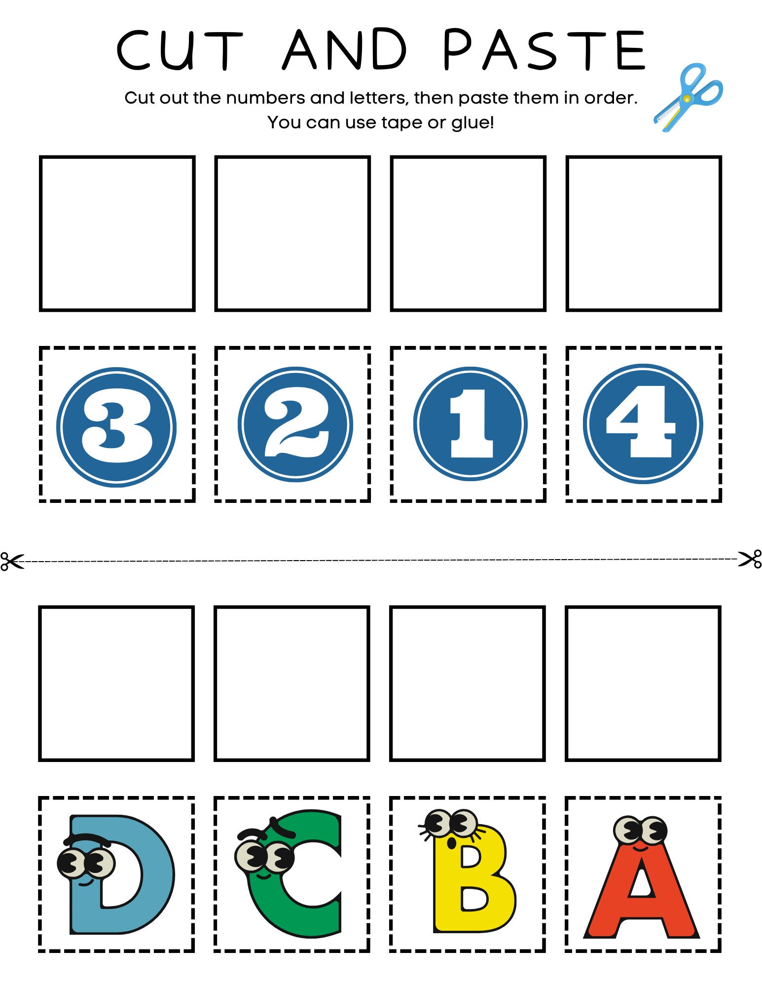Printable Scissor and Tracing Skills Worksheets, Cut and Paste ...