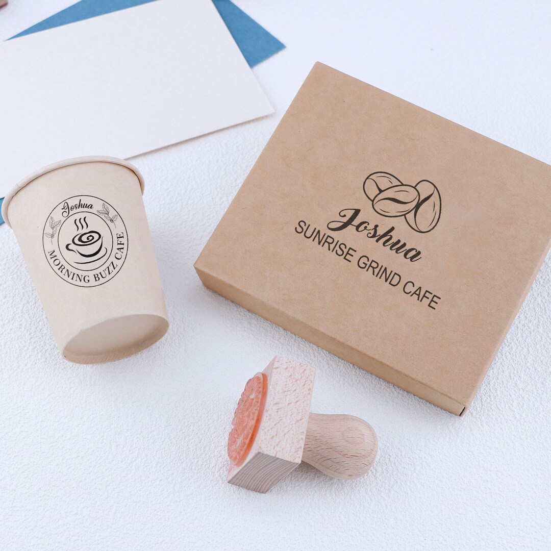 Wood Hand Stamp, Custom Stamp Logo, Personalized Business Packaging ...
