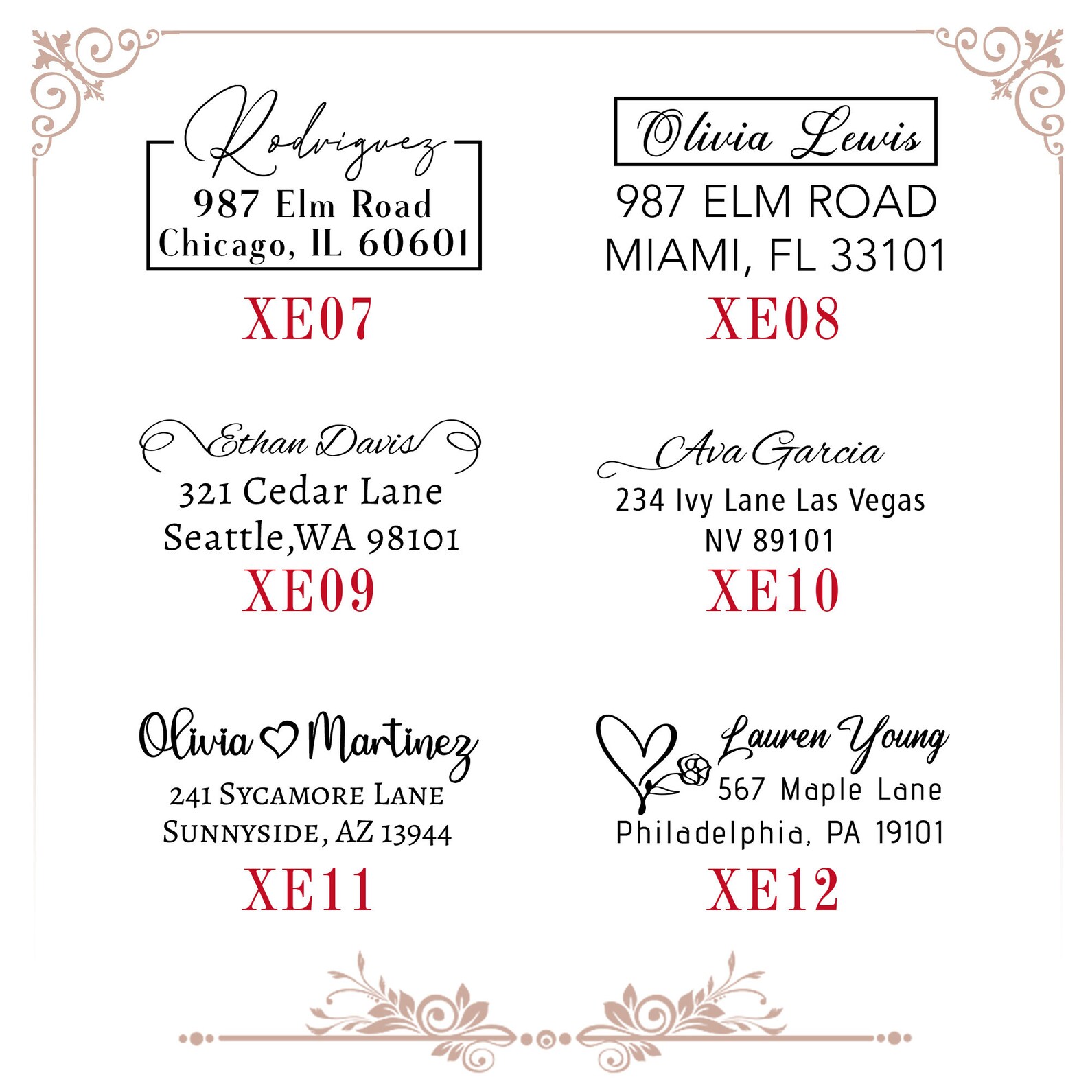 Custom Return Address Stamp, Cursive Address Stamp, Self Inking Address ...