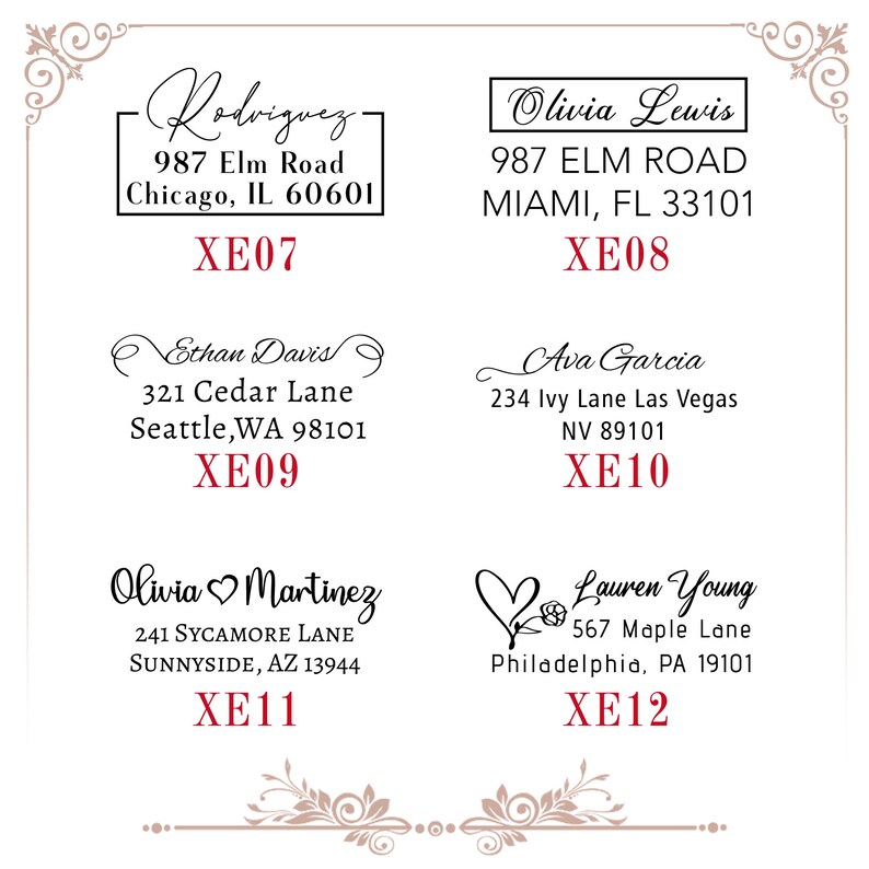 Custom Return Address Stamp, Cursive Address Stamp, Self Inking Address ...