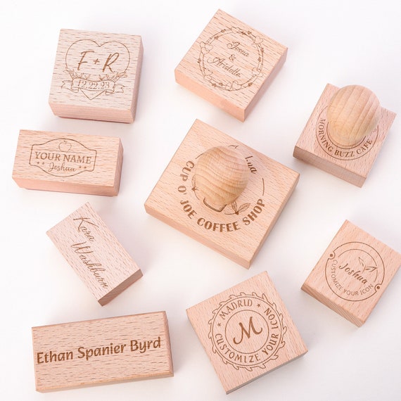 Stamp Pad Personalized Wooden Stamp - Custom Text Rubber Stamp For ...