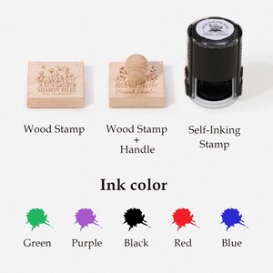 Personalised Book Stamp | Library Stamp | Flower Stamp | Custom Stamp ...