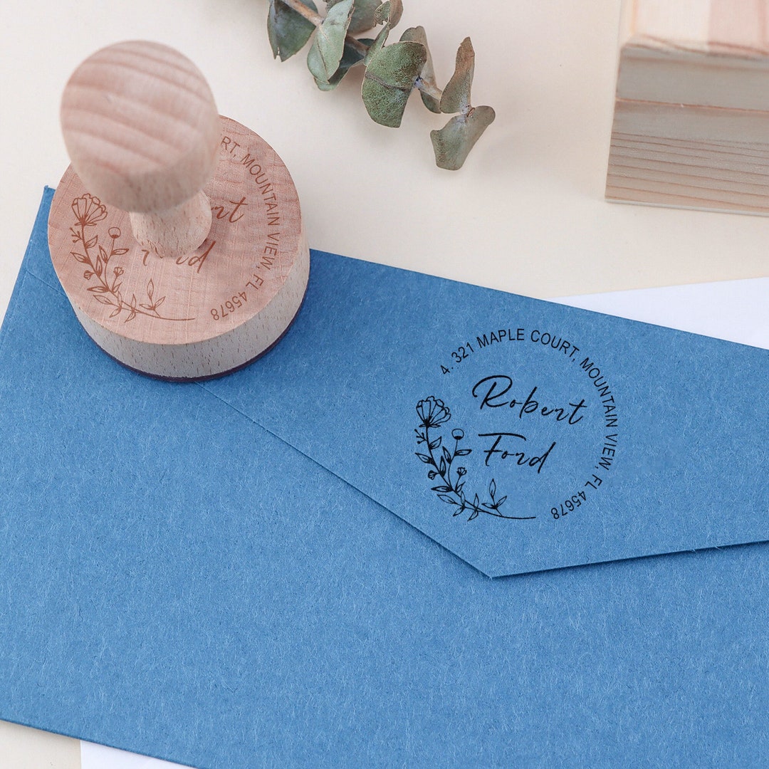 Round Address Stamp | Return Address Stamp | Self Inking Address Stamp ...