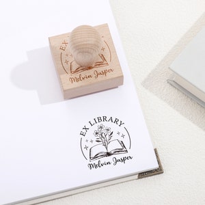 Personalised Book Stamp | Library Stamp | Flower Stamp | Custom Stamp ...