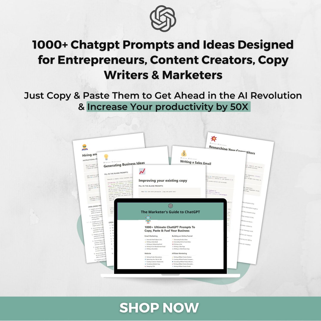 1000 Chatgpt Prompts and Guides for Digital Marketing - Etsy