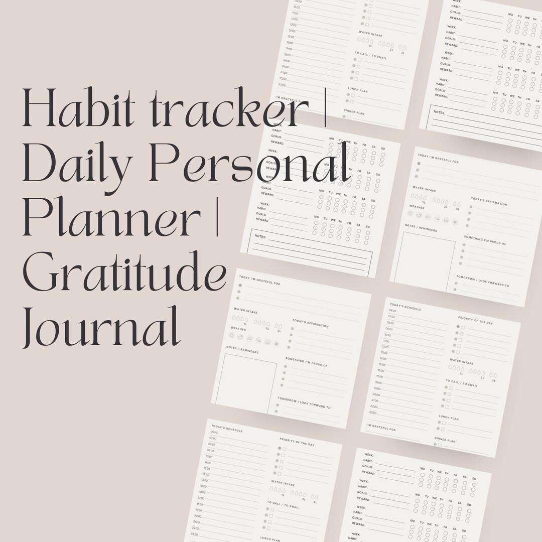 Mindfulness Printable Planner: Daily Habit Tracker & Gratitude Journal ...