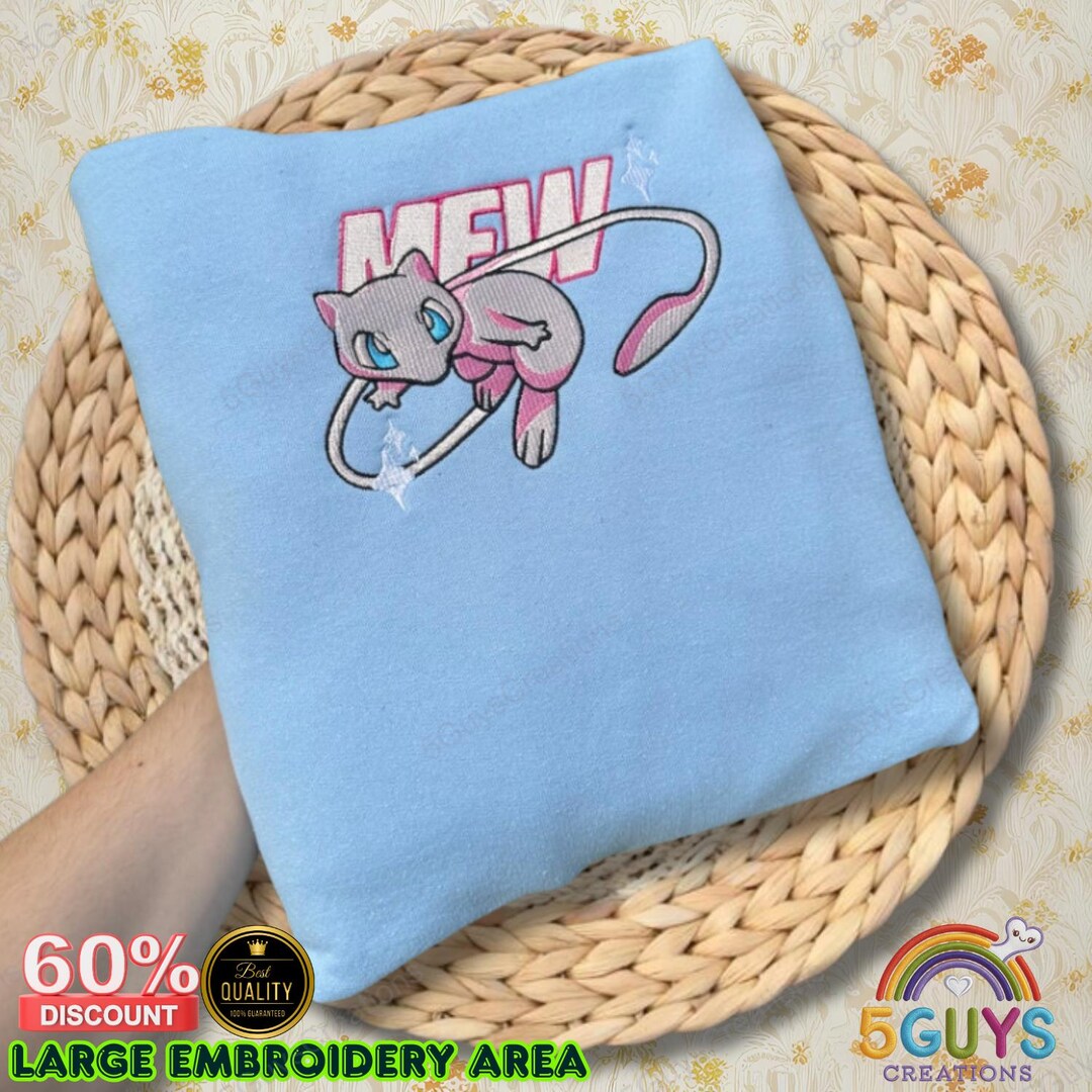 Mew Embroidered Sweatshirt | 90s Anime Monster Hoodie | Personal Pop ...