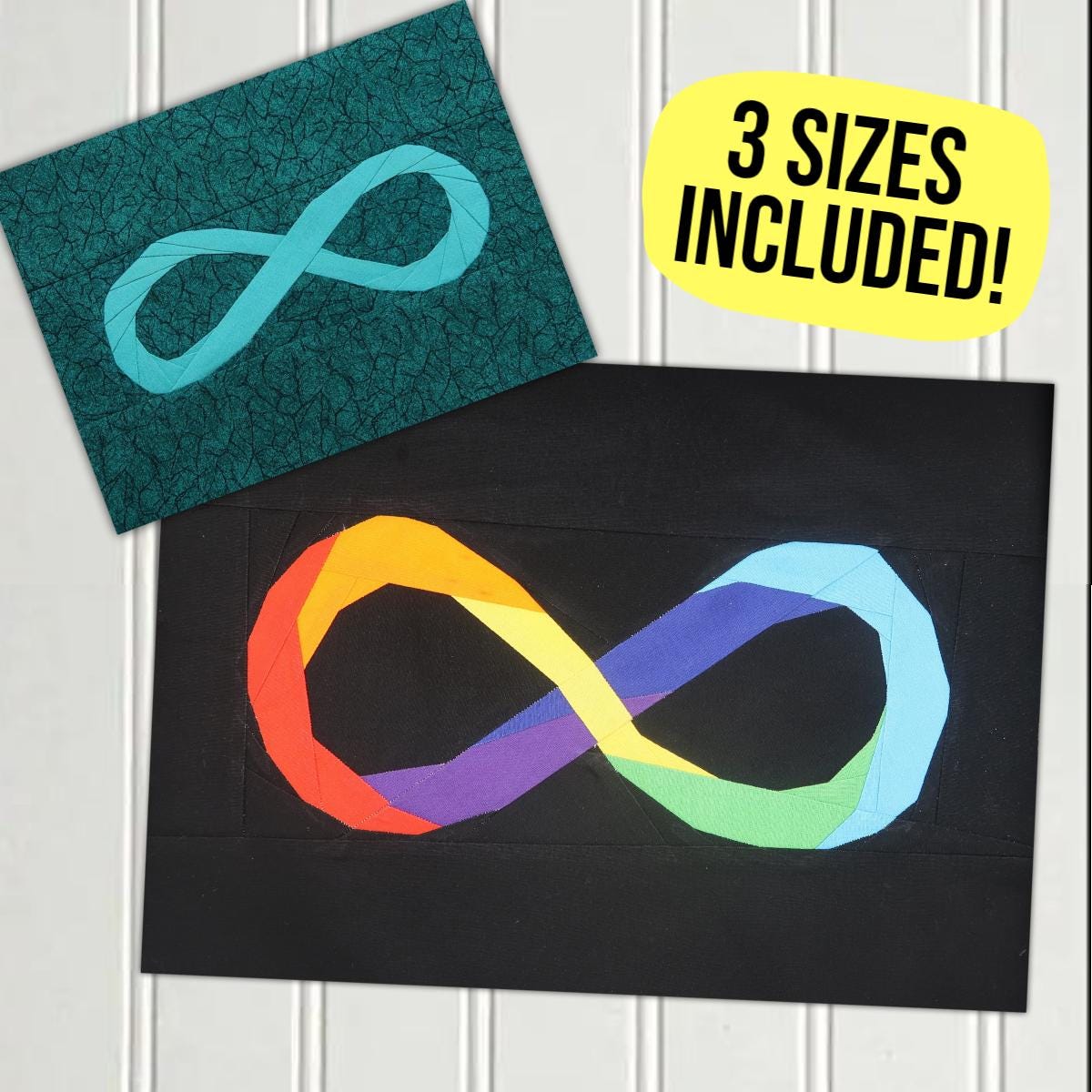 Neurodiversity Rainbow Infinity Symbol Foundation Paper Piecing Pattern ...