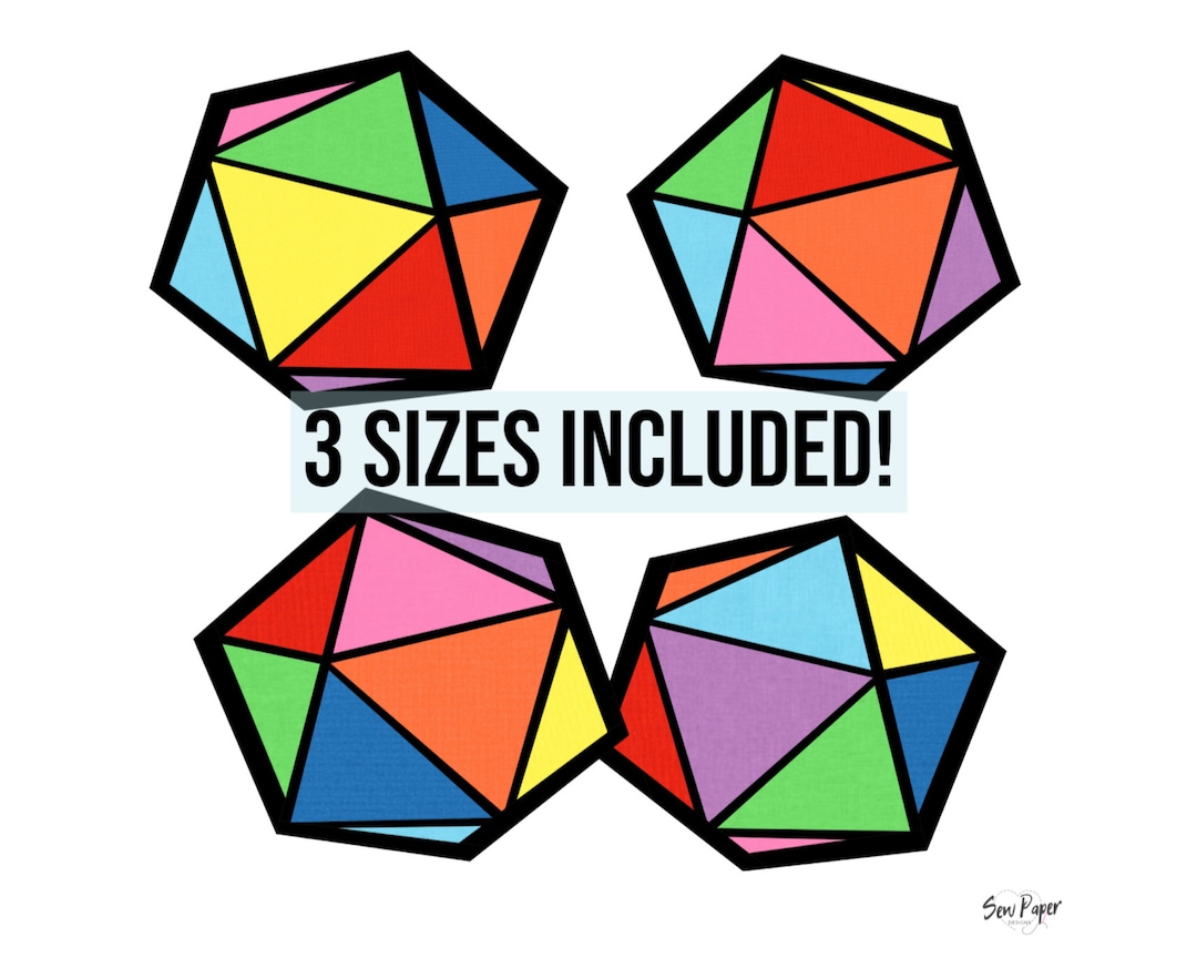 D20s Set of 3 Dice Blocks, Foundation Paper Piecing Patterns in 3 Sizes ...