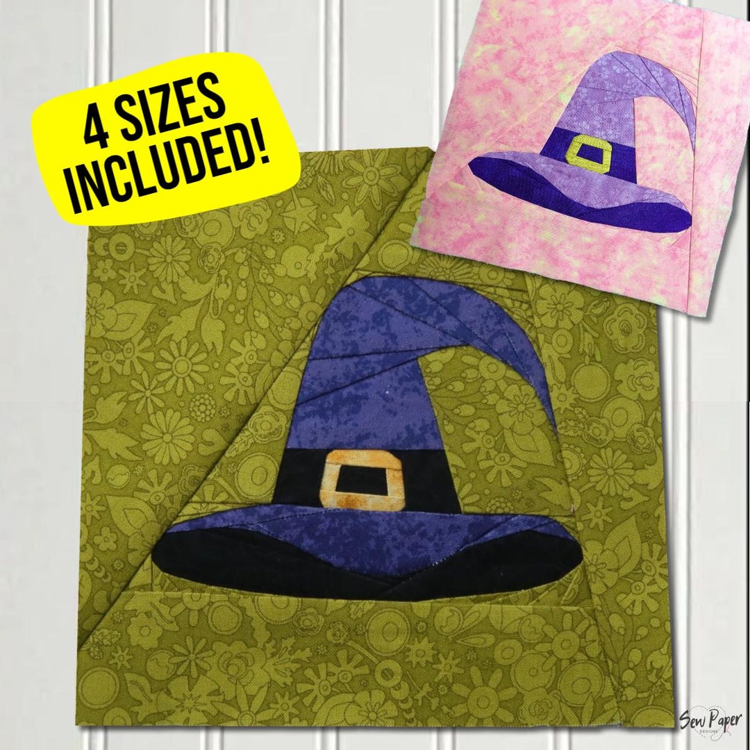 Witch's Hat Foundation Paper Piecing Pattern in 4 Sizes, Instant ...