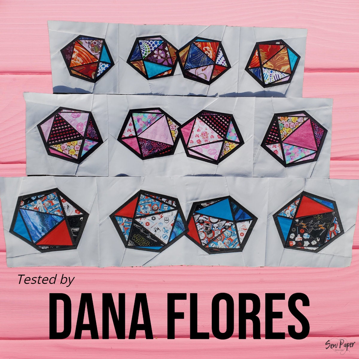 D20s Set of 3 Dice Blocks, Foundation Paper Piecing Patterns in 3 Sizes ...