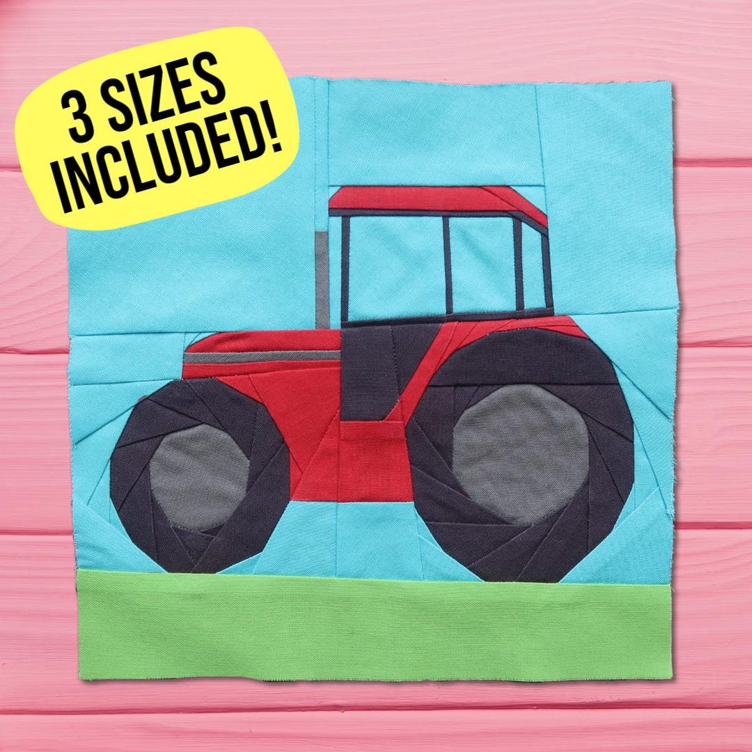 Tractor Foundation Paper Piecing Pattern in 3 Sizes, Instant Download ...