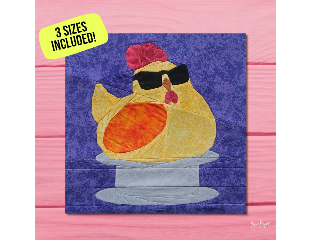 Bobbin Chicken Foundation Paper Piecing Pattern in 3 Sizes, Instant ...
