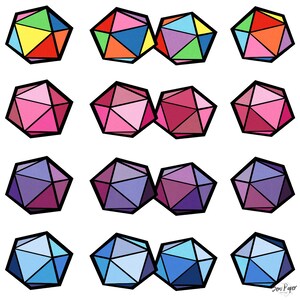 D20s Set of 3 Dice Blocks, Foundation Paper Piecing Patterns in 3 Sizes ...