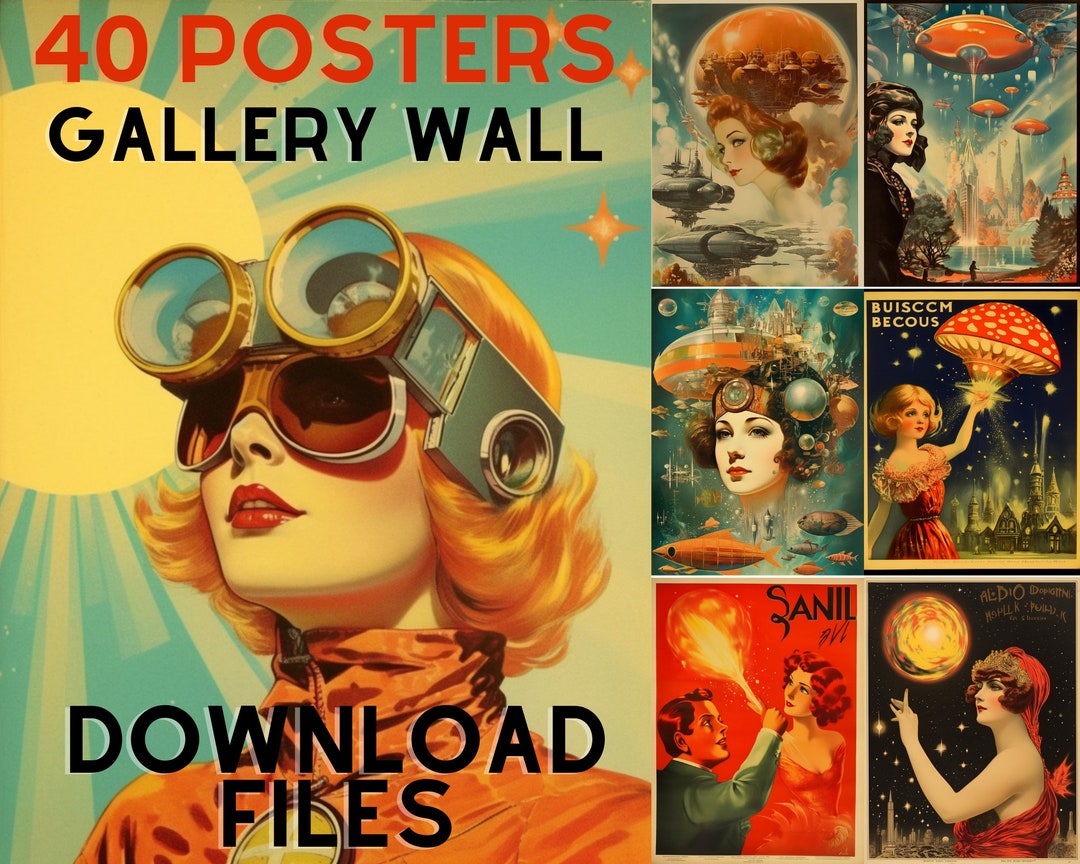 Vintage Collage Kit Wall Collage Set 40 Vintage Printable - Etsy