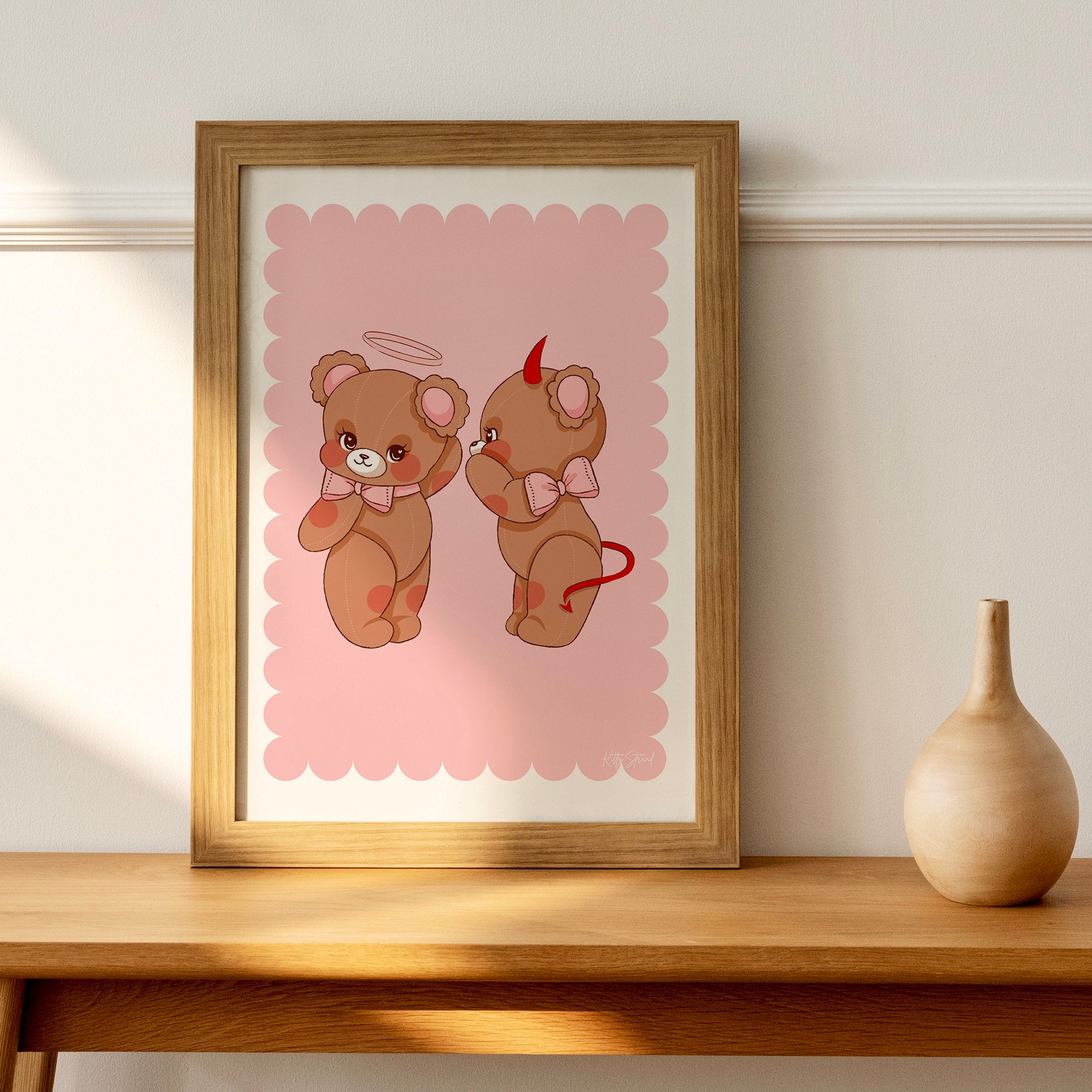 Printable Cute Angel & Devil Art Print Digital Kawaii Art - Etsy