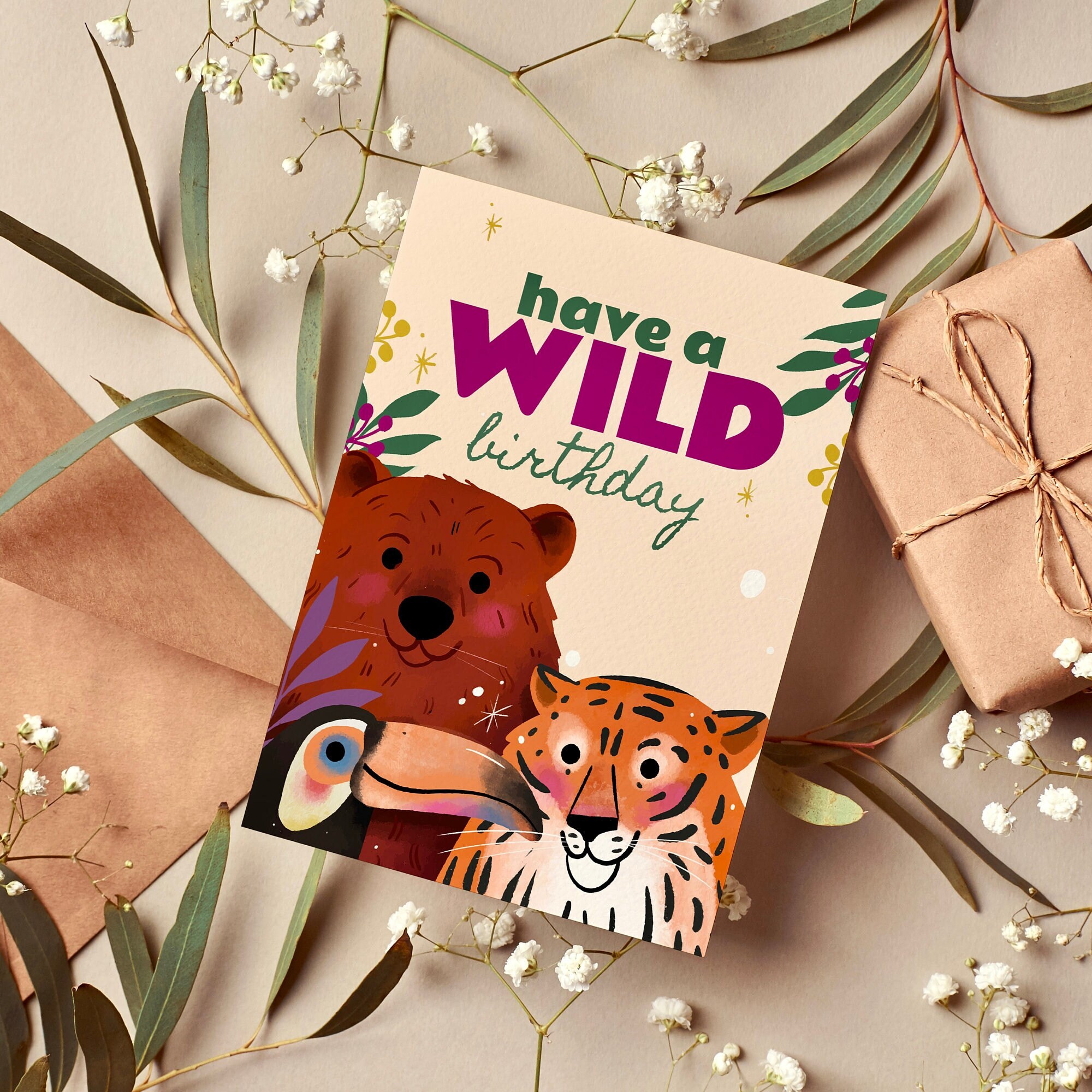 Printable Have A Wild Birthday Card Instant Download Animal Card for ...