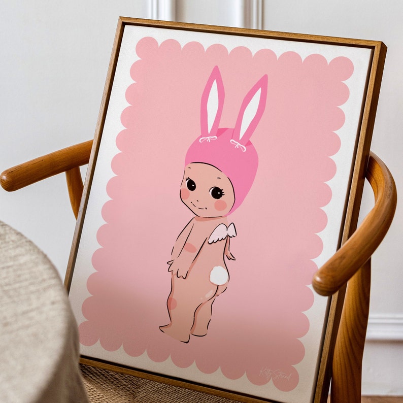Printable Bunny Sonny Angel Art Print Bunny Cherub Art Aesthetic Art ...