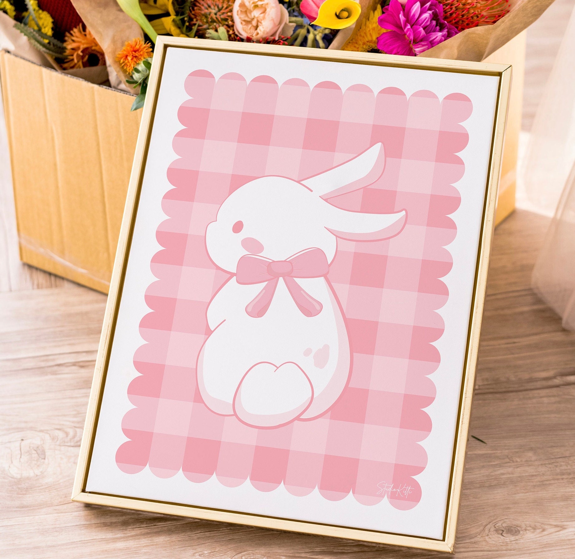 Printable Cute Bunny Art Print Digital Kawaii Art - Etsy