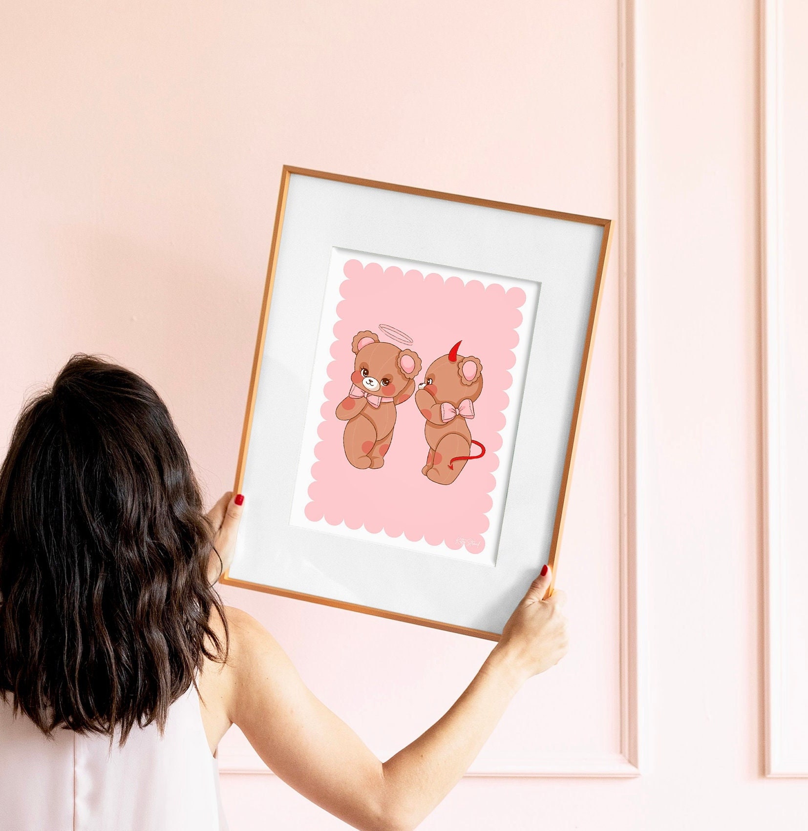 Printable Cute Angel & Devil Art Print Digital Kawaii Art - Etsy