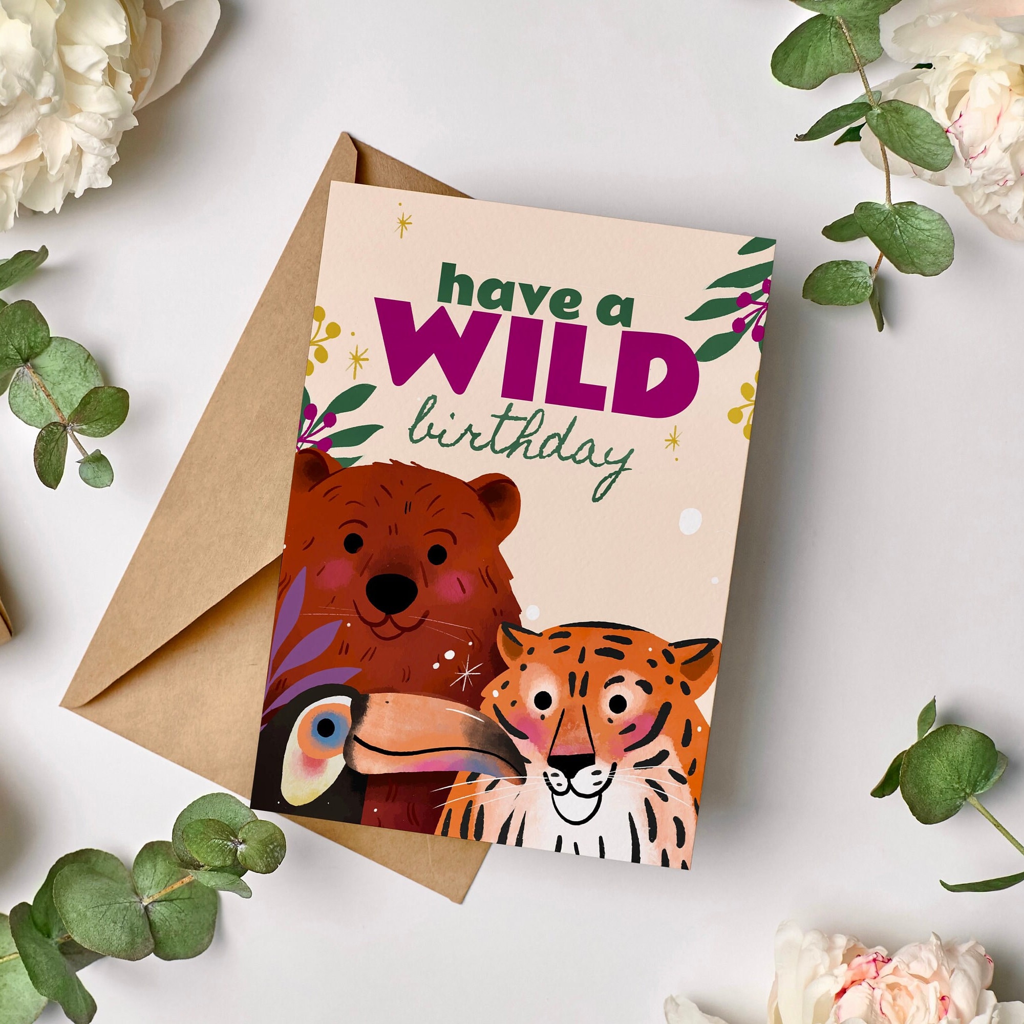 Printable Have A Wild Birthday Card Instant Download Animal Card for ...