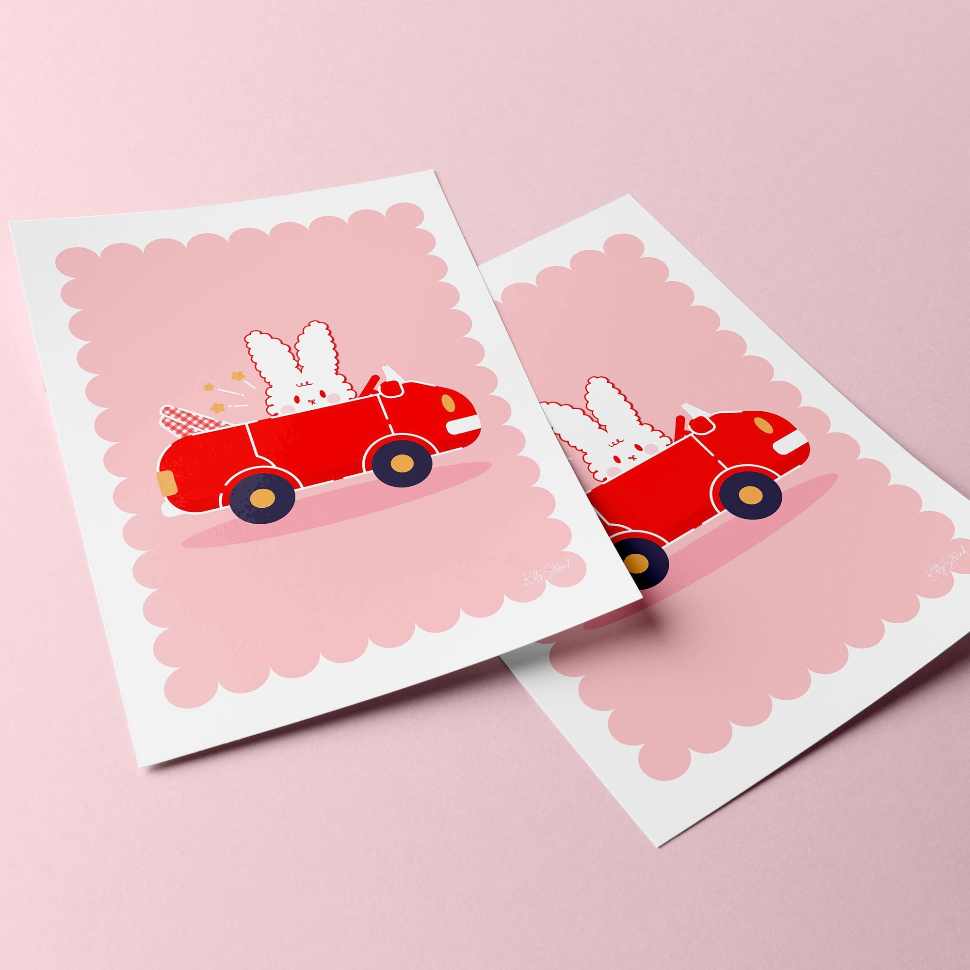 Printable Cute Bunny Art Print Digital Kawaii Art - Etsy