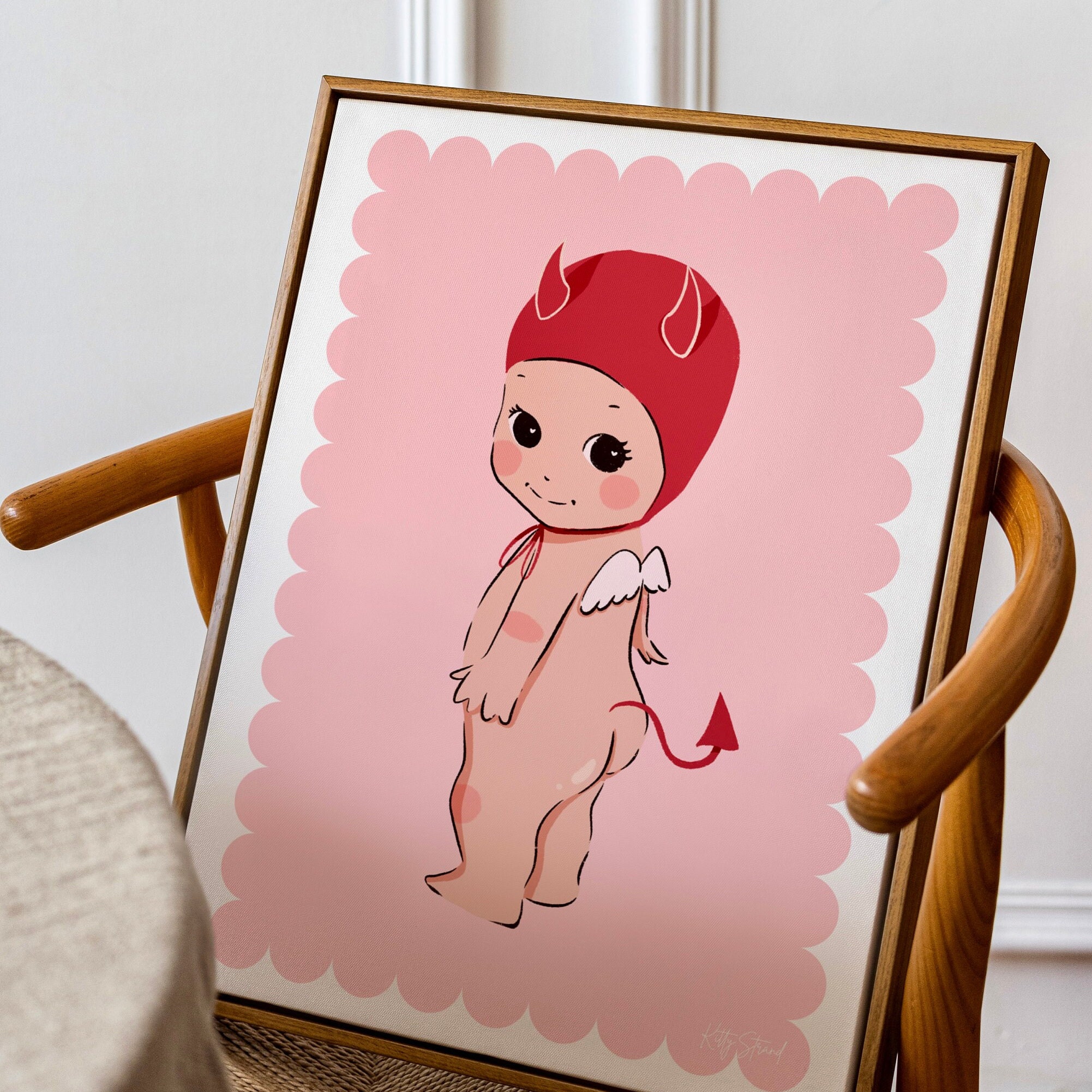 Printable Cute Devil Kewpie Art Print Kewpie Digital Art Little Devil ...