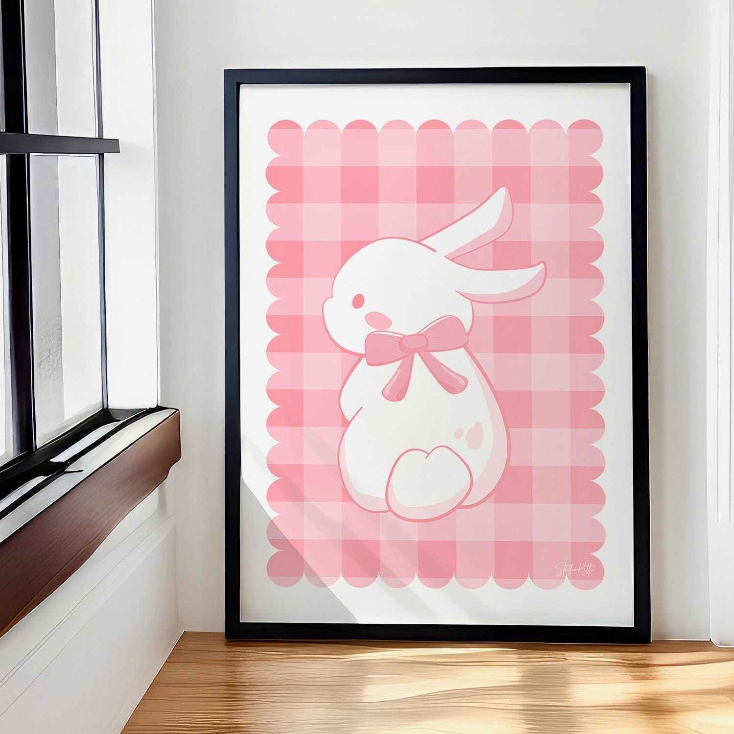 Printable Cute Bunny Art Print Digital Kawaii Art - Etsy