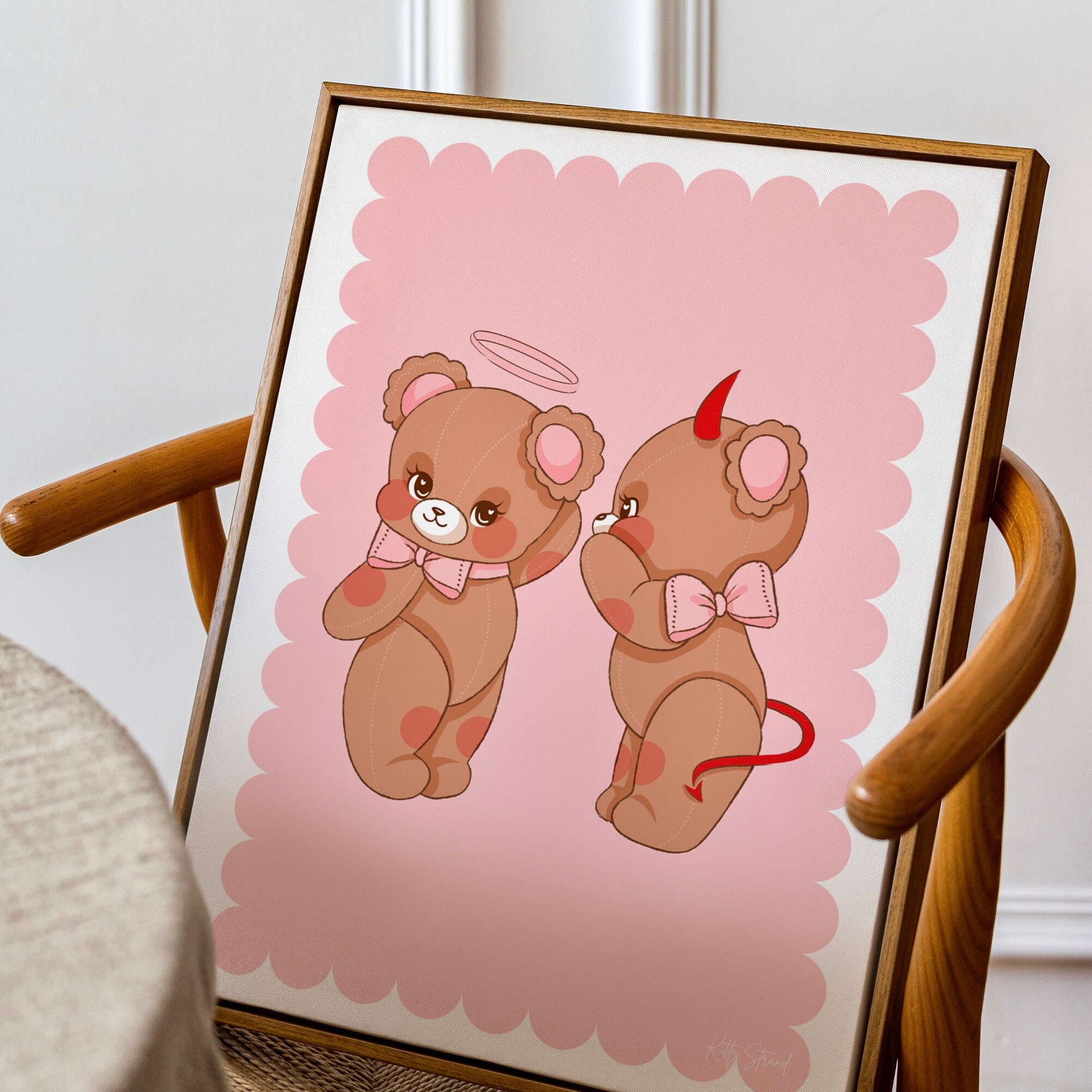 Printable Cute Angel & Devil Art Print Digital Kawaii Art - Etsy