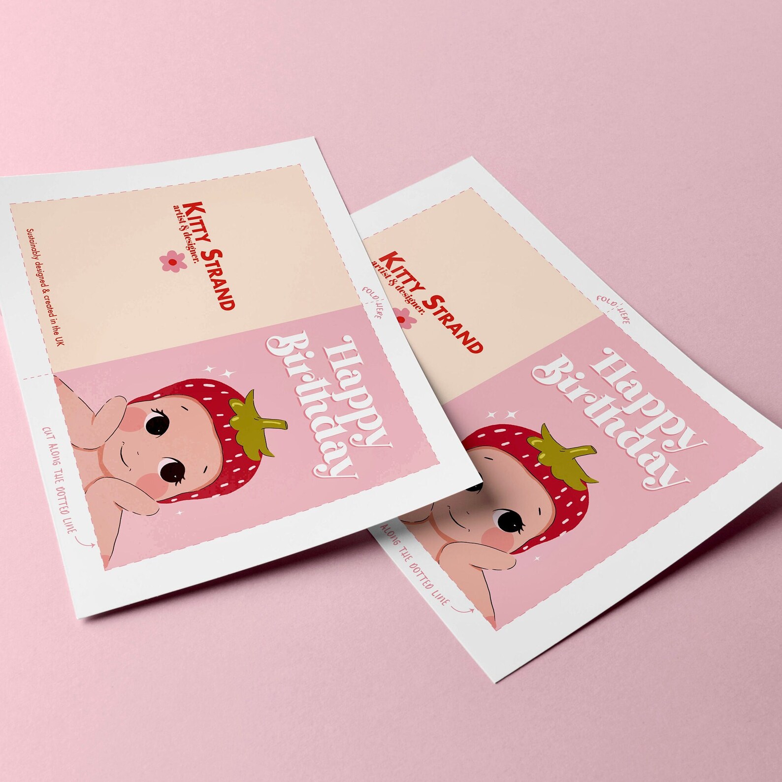 Printable Strawberry Trinket Birthday Card Card Instant Download ...