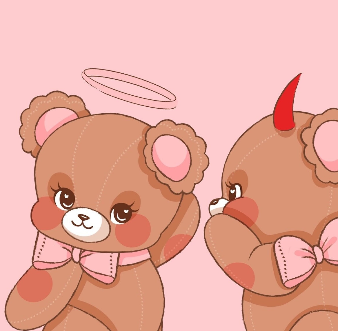 Printable Cute Angel & Devil Art Print Digital Kawaii Art - Etsy