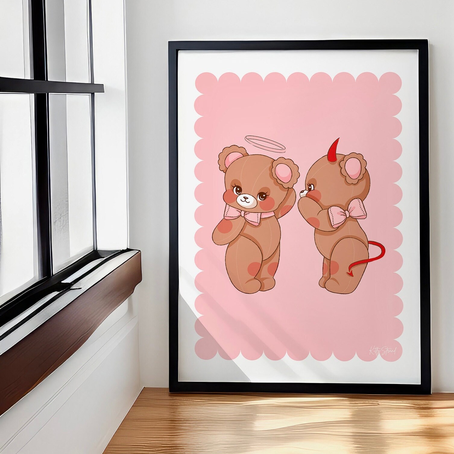 Printable Cute Angel & Devil Art Print Digital Kawaii Art - Etsy