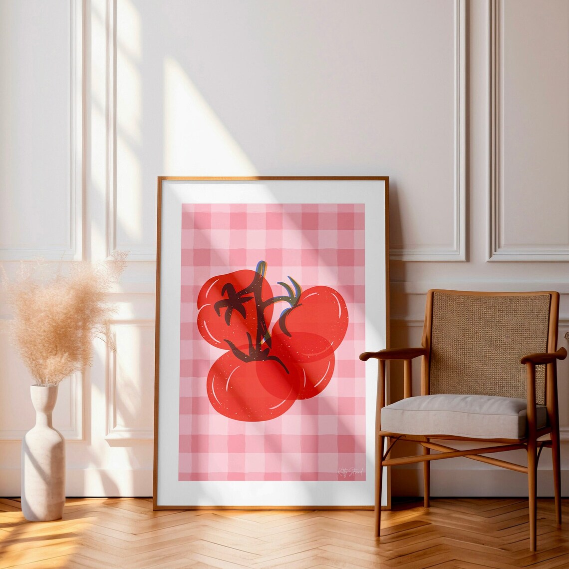 Printable Tomato Art Print Gingham Art Aesthetic Art Tomato Girl Decor ...