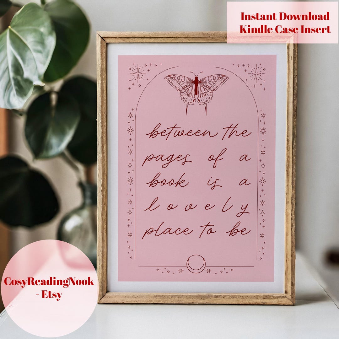 Printable Book Quote Art Print - Pink & Burgundy Art - Reading Quote ...