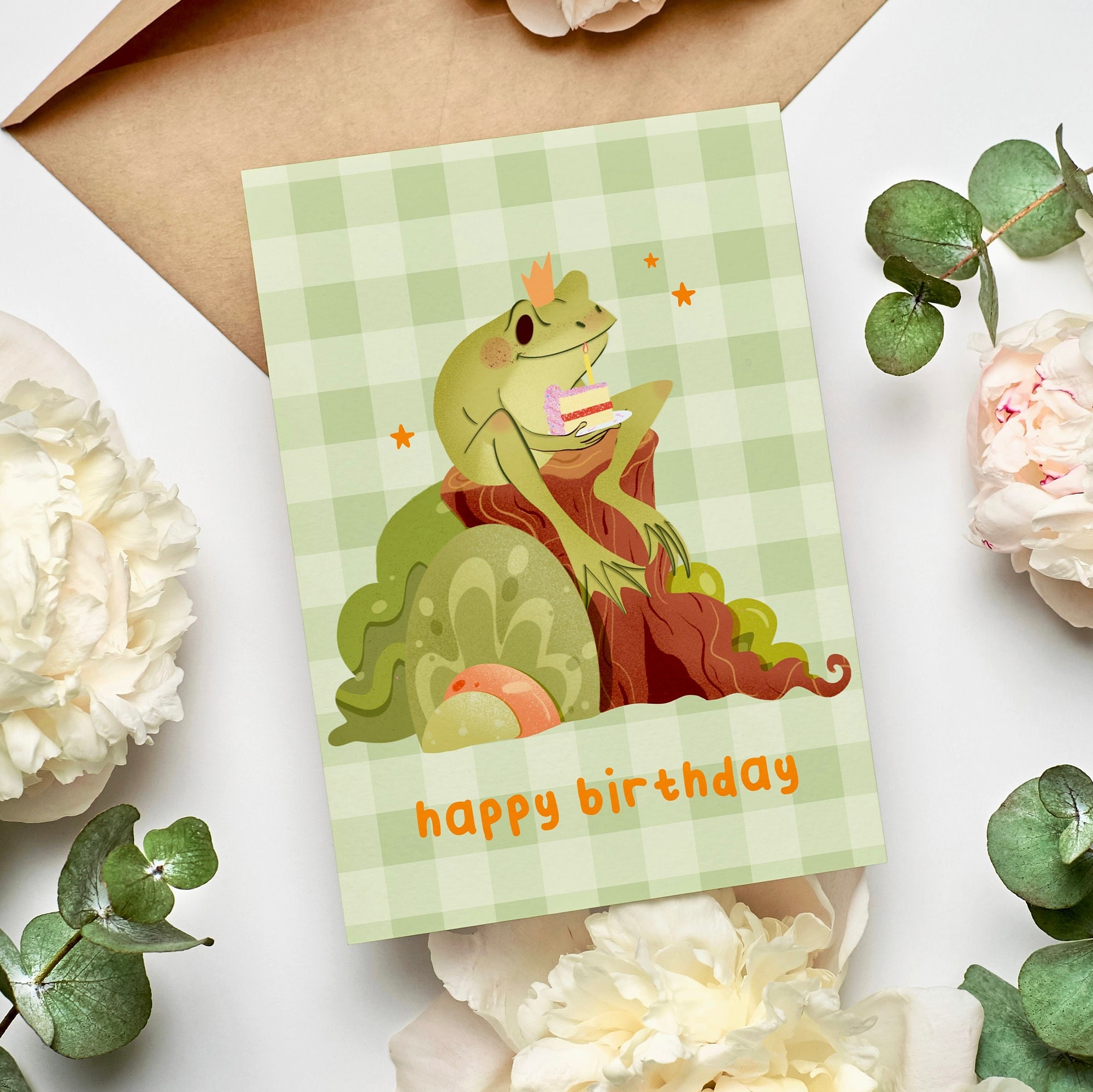 Printable Frog Birthday Card Card Instant Download Aesthetic Card for ...