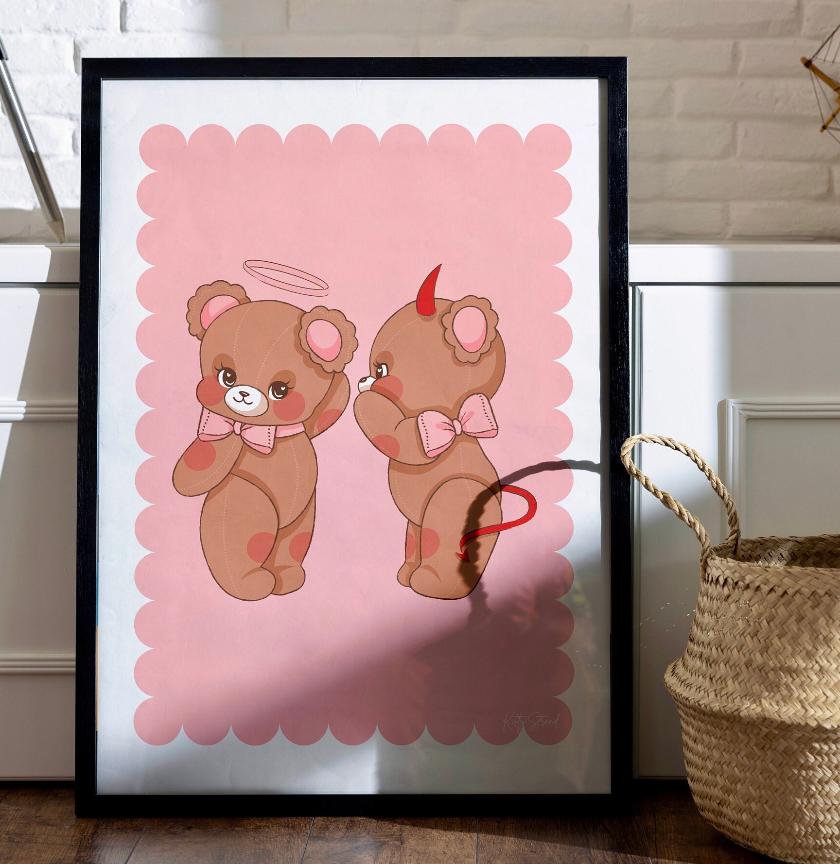 Printable Cute Angel & Devil Art Print Digital Kawaii Art - Etsy