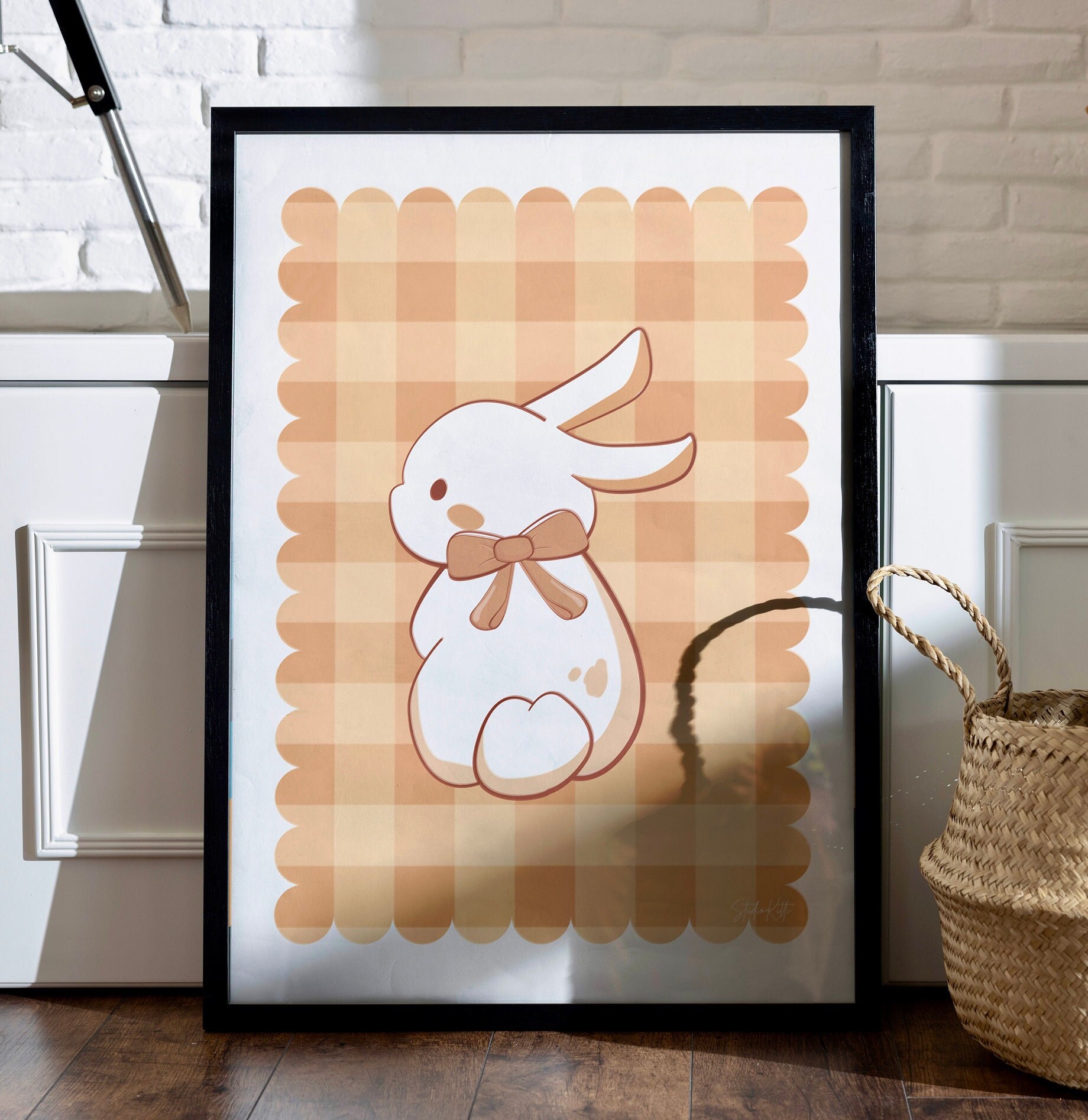 Printable Cute Bunny Art Print Digital Kawaii Art - Etsy