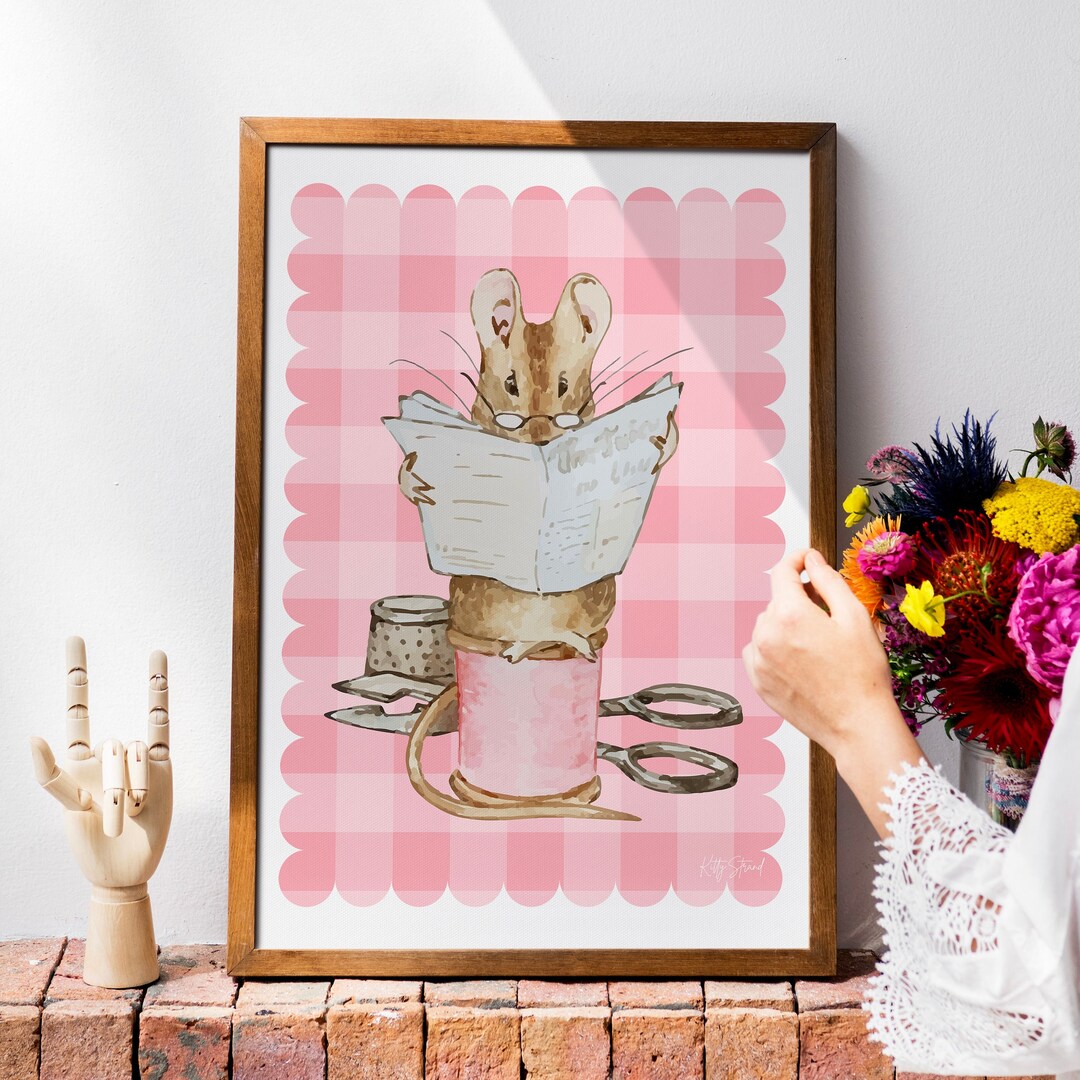 Printable Little Mouse Inspired Art Print | Pink Nursery Wall Art ...