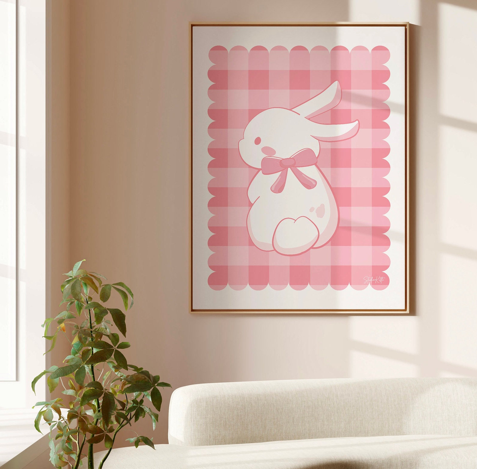 Printable Cute Bunny Art Print Digital Kawaii Art - Etsy