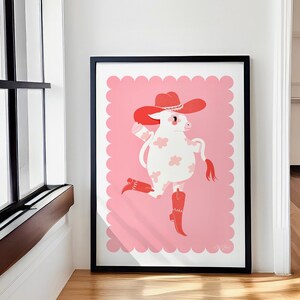 Printable Cute Cowgirl Art Print - Digital Cowgirl Art - Printable Art ...