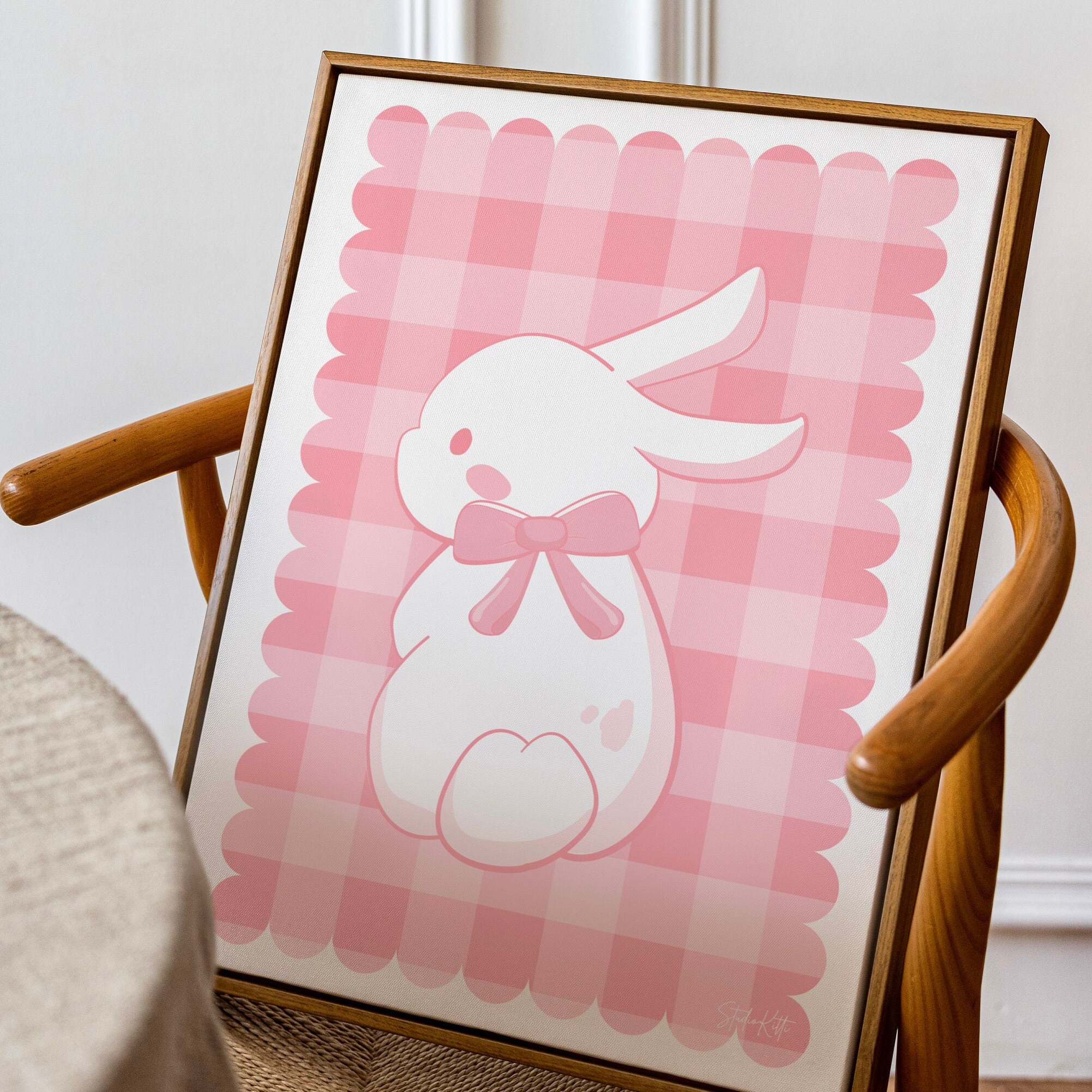 Printable Cute Bunny Art Print Digital Kawaii Art - Etsy