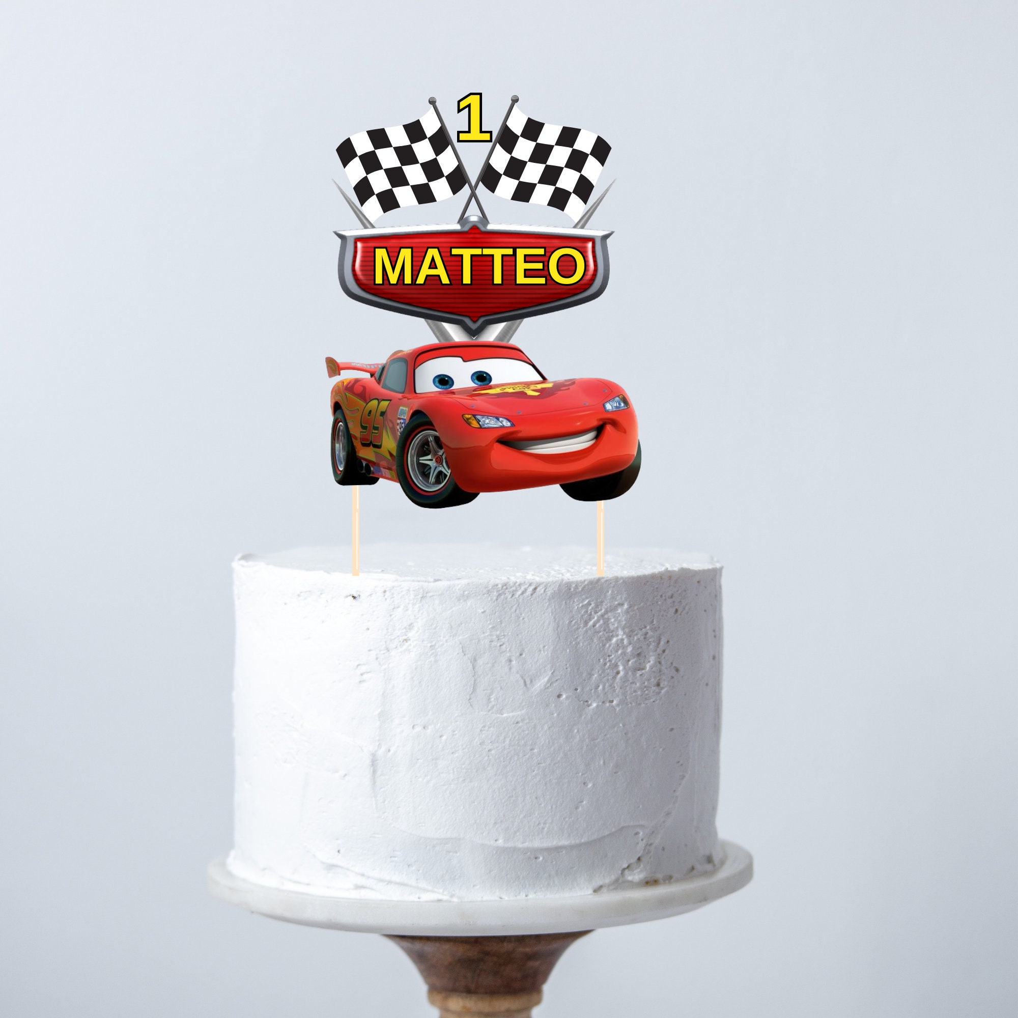 Cars Cake Topper, Personalized Mcqueen Cake Topper, Birthday Party ...