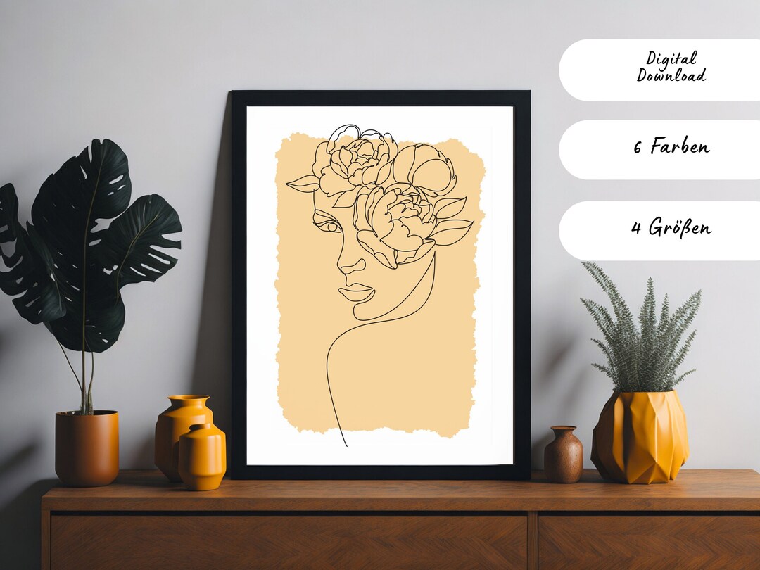 Digital Art Modern Art Printable One Line Art Pictures Minimalist Wall ...