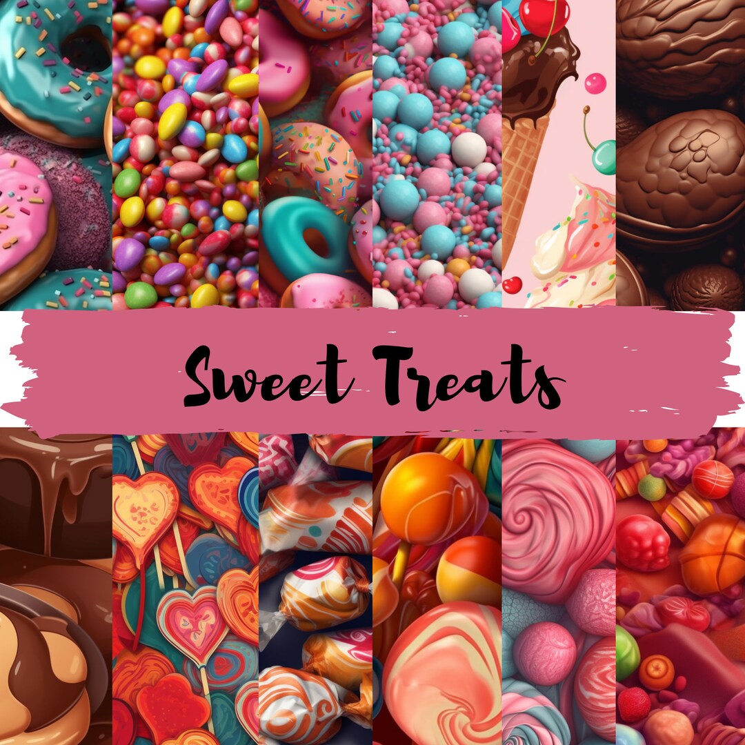 Candy Sweet Treats Digital Papers, Candy Chocolate Paper Patterns ...