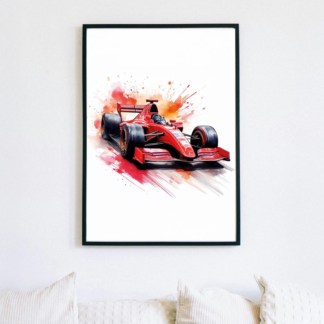 Watercolour Formula One Race Car F1 Painting Watercolour Painting Art ...