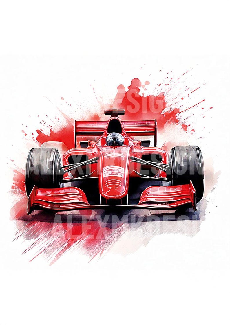 Watercolour Formula One Race Car F1 Painting Watercolour Painting Art ...